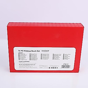 Docolor Professional Makeup Brushes Set 32Pcs Make up Brushes Premium Kabuki Foundation Blending Face Powder Blush Contour Eye Shadows Eyebrow Eyeliner Make Up Brush Gift Kit