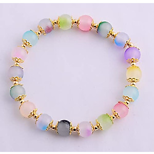 Glass Beads Kit for Jewelry Making Bracelet Charms Set Bulk Crafts 480pcs 8mm Round 12colors with Accessories, Chakra Bead DIY Beading Necklace Adults Beginners (Glass Jade)