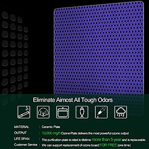 Ozone Generator10,000 mg/h High Capacity Ozone Machine Odor Removal Home Deodorizer, Suitable for Home, Pet and Car