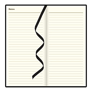 Letts of London Signature Weekly/Monthly Planner, 12 Months, January to December, 2024, Bonded Leather, Slim Size, 6.625" x 3.25", Black (C38SUBK-24)