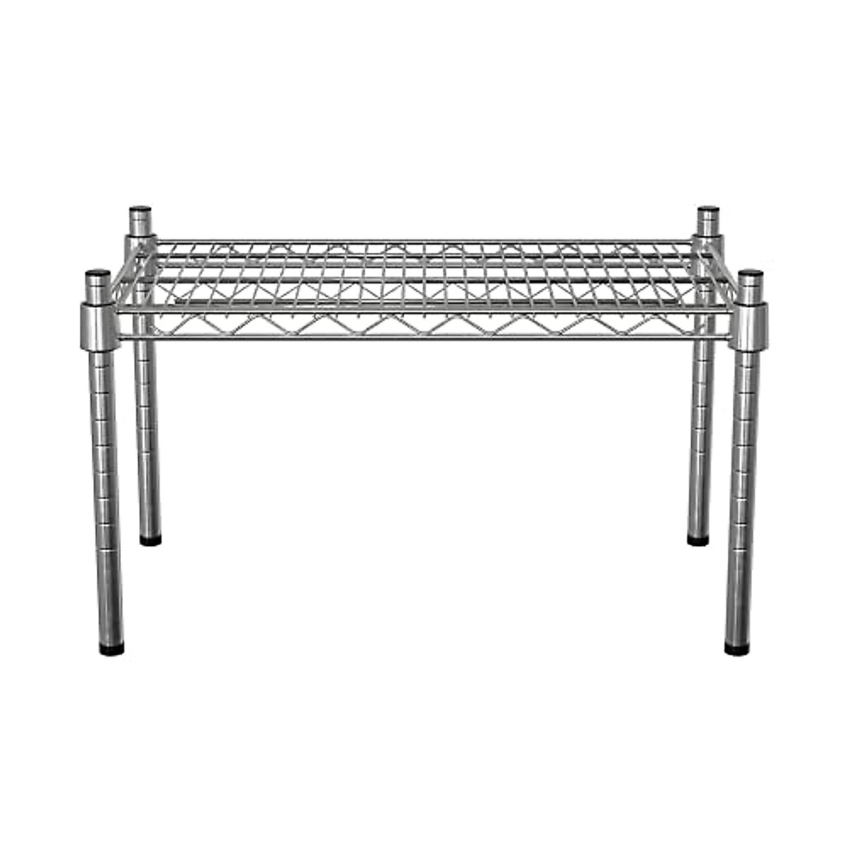 Krollen Industrial 14" x 24" NSF Chrome Wire Stationary Dunnage Storage Rack with 14" Posts Ideal for Commercial Kitchen Home Garage Warehouse Shelters