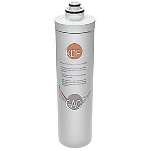iSpring FKG15Q Quick-Change Inline KDF/Carbon Filter for Ultra Filtration Under Sink Water Filter System CU-A4, White