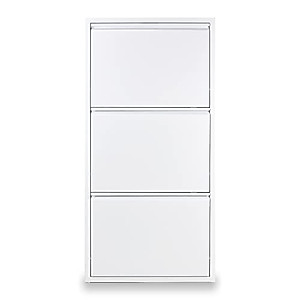 KASER Shoe Storage Cabinet -3 Drawer 20" Metal Wall Mountable Shoe Storage for Entryway with No Assembly - Shoe Cabinet for Entryway Slim - 2-3 Pair per Tier