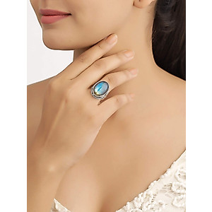 YoTreasure Labradorite Ring Solid 925 Sterling Silver Gemstone Designer Jewelry