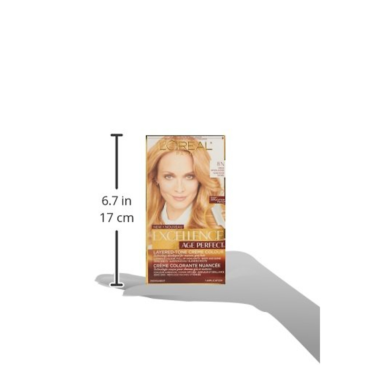 L'Oreal Paris Excellence Age Perfect Layered Tone Flattering Color, 8N Medium Natural Blonde Set (Packaging May Vary)