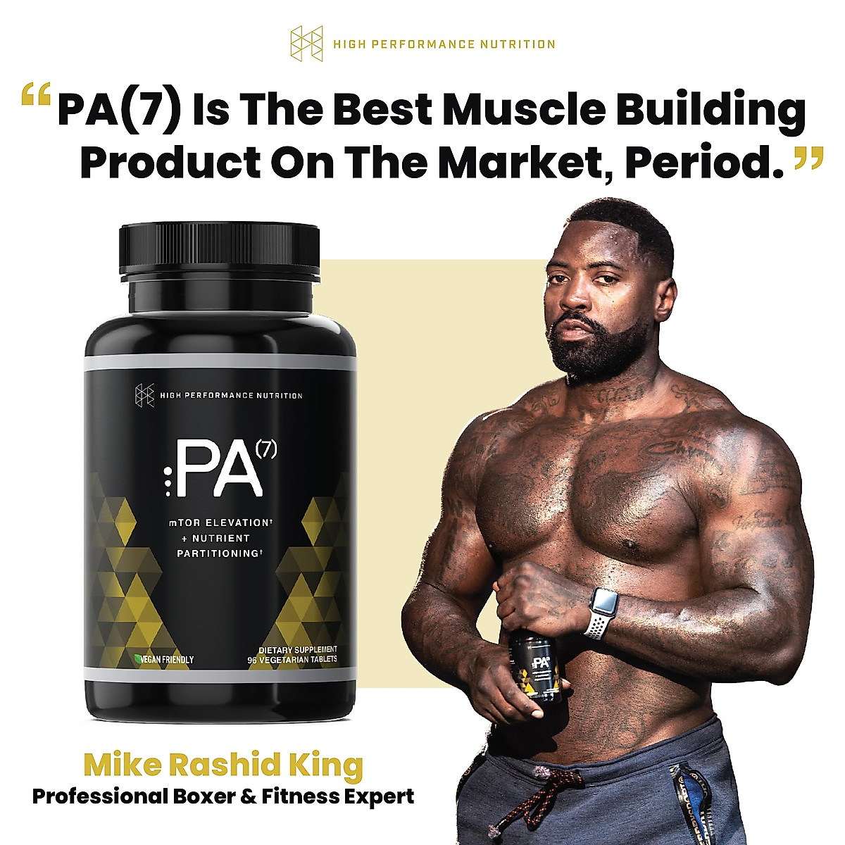 HPN PA(7) Phosphatidic Acid Muscle Builder Top Natural Muscle Builder - Boost mTOR | Build Mass and Strength from Your Workout | 30 Day Supply
