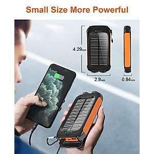 𝟮𝟬𝟮4 𝙐𝙥𝙜𝙧𝙖𝙙𝙚 Solar Power Bank, Solar Charger, 38800mAh Outdoor Portable Charger, External Battery Pack 5V/3.1A Fast Charger Type C Ports with LED Flashlights, Perfect for Travel Camping