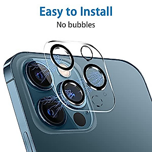 Dengduoduo 【3 Pack】 Tempered Glass Camera Lens Protector for iPhone 12 Pro Max 6.7", Ultra HD, 9H Hardness, Anti-Scratch, Case Friendly, Easy to Install [No Affect on Night Shots]