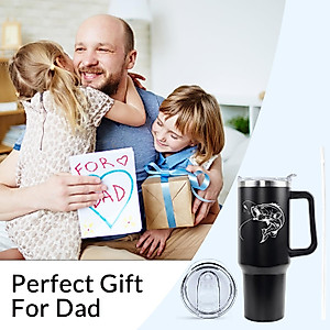 BBsoft Fishing Gifts for Men 40 OZ Tumbler Cup Fathers Day Birthday Christmas Dad Gifts Fishing Coffee Mug with Handle