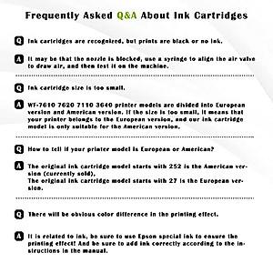 Deamos Sublimation Ink Cartridges, Empty Refillable Ink Cartridges Compatible for WF7620 WF-7610 WF-7210 WF-7110 WF-7710 WF-7720 WF-3620 WF-3640 Printers, 4Pcs Reusable Ink Cartridges Kit, Cyan