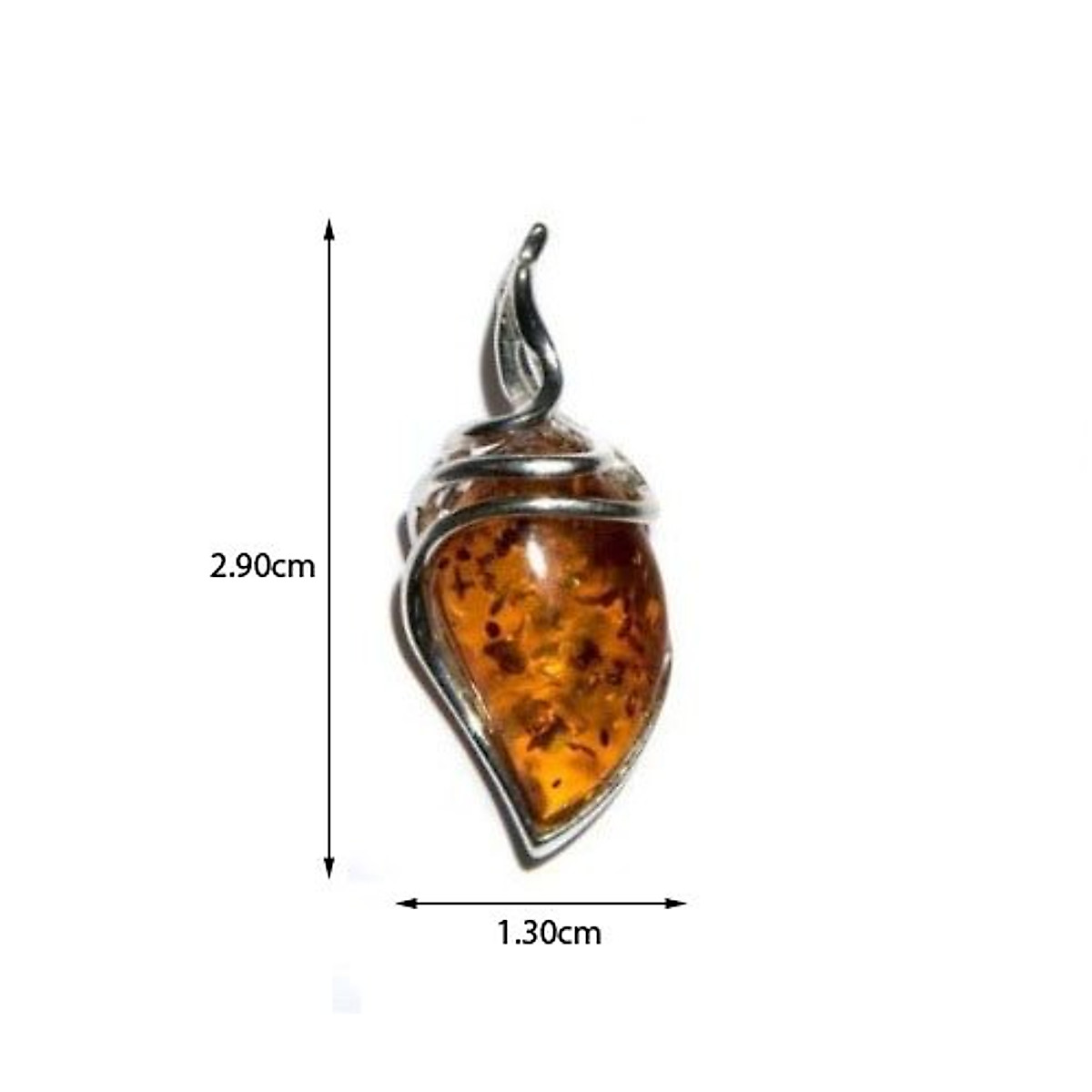 Ian and Valeri Co. Amber Sterling Silver Classic Drop Pendant