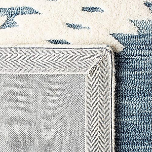 Safavieh Aspen Collection 3' x 5' Navy/Ivory APN550N Handmade Moroccan Boho Tribal Wool Area Rug