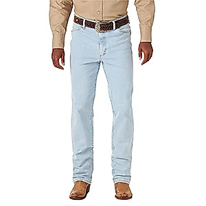 Wrangler mens Cowboy Cut Active Flex Slim Fit Jeans, Bleach, 34W x 34L US