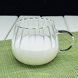 RYUHYF Mug Cup, Glass Cup,Coffee Cup,Tea Cup,Juice Cup, Petal Cup,350ml,Set of 1（Clear）