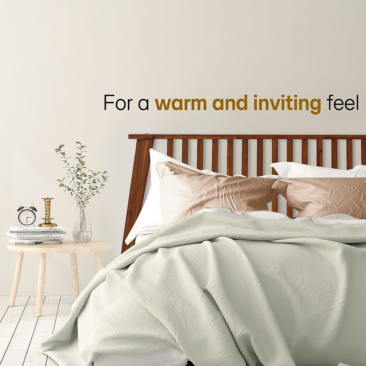 Acacia Kaylin Bed Frame with Headboard Solid Wood Platform Bed, King Bed Frame, Scandinavian Signature Wood Bed Compatible with All Mattress Types, Non-Slip and Noise-Free, Walnut