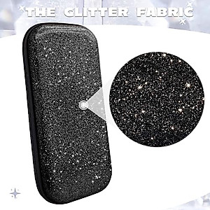 homicozy Glitter Carrying Case Compatible with Nintendo Switch OLED & Switch Console,Black Protective Hard Travel Case Shell Pouch for Nintendo Switch Console/Accessories,Switch Gaming Case for Girls