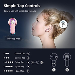 NexiGo Air T2 (Gen 2) Ultra-Thin Wireless Earbuds, Qualcomm QCC3040, Bluetooth 5.2, 4-Mic CVC 8.0 Noise Cancelling for Clear Calls, Volume Control, aptX, 28H Playtime, IPX5, Rose Gold