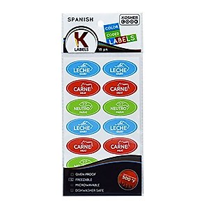 Kosher Sticker Labels Spanish Assorted Colors