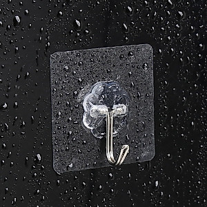 ABOOFAN 20 Pcs Nail- Hook Ceiling Hook White Round Stool House Shaped Floating Shelves Invisible Hook Clear Adhesive Hooks Metal Camera Sticker Fix It Toddler Toy Wall Hook Water Proof