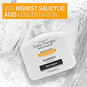 Neutrogena Scalp Therapy Anti-Dandruff Shampoo Extra Strength, with 3% salicylic acid, Fragrance Free, 12 fl oz