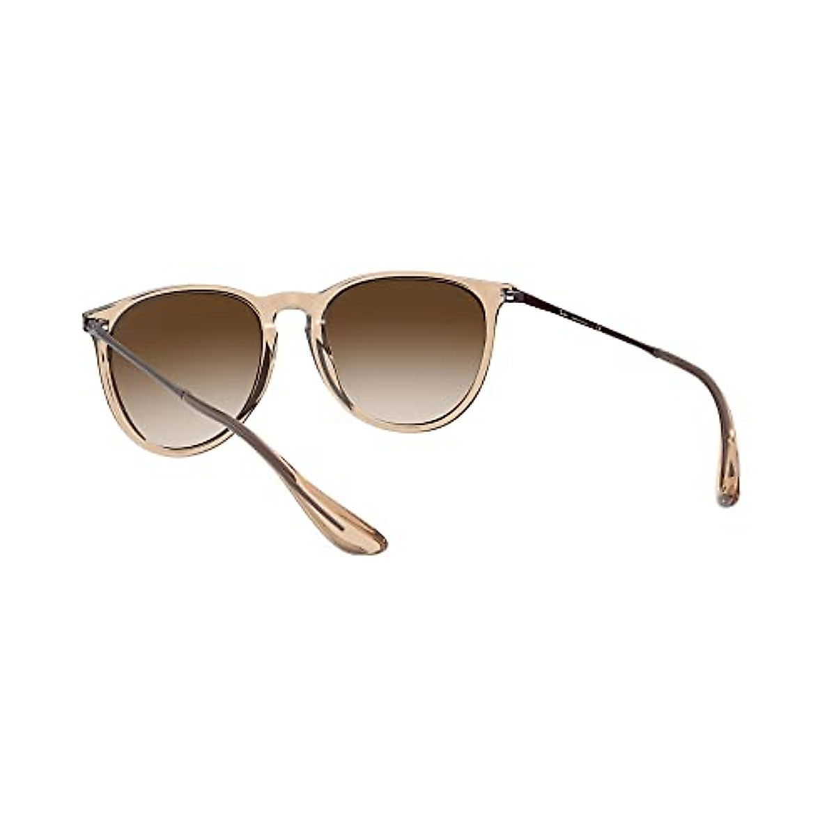 Ray-Ban RB4171 Erika Round Sunglasses, Transparent Light Brown/Brown Gradient Dark Brown, 54 mm