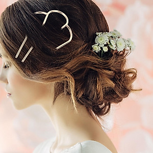 BESTOYARD 2pcs U Shaped Hair Fork Side Fork Style Hairpin 4 Prong Hair Updo Bun Hairpin Sticks Alloy Hair Clips Grips Hair Styling Accessories for Women Girls