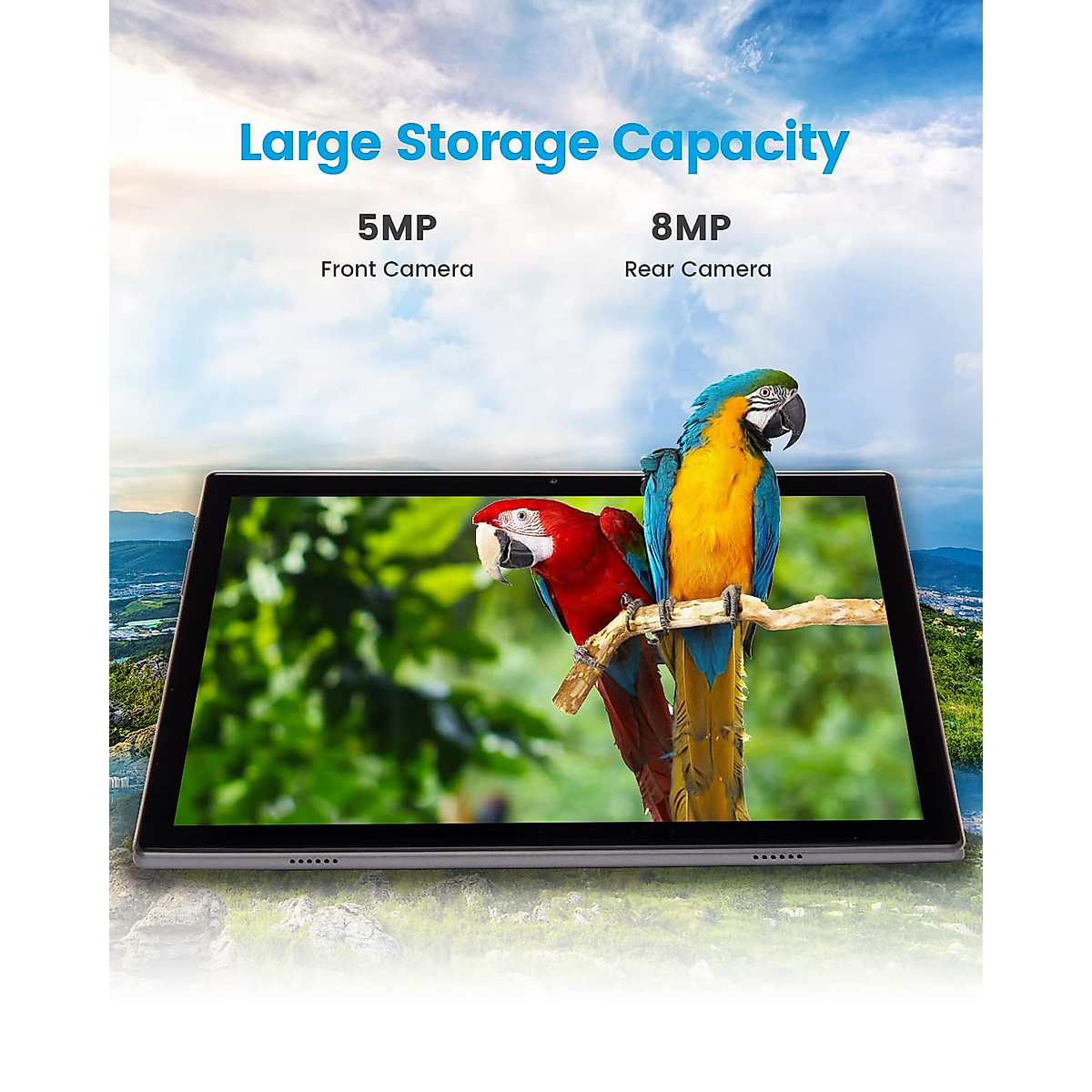 Tablet 10.1 inch Android 4G LTE Phone Tablet with 3GB RAM & 32GB Storage, 5MP & 8MP Cameras, Quad core 2.0GHz, Dual SIM Cards Slot, 6000mAh, Metal Body, T10 Pro Tablet…