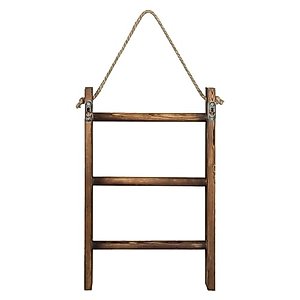 Generic Wood Towel Racks Wood Shelf Wall Mount Bathroom Decor Towel Bars Modern with Rope Rustic for Bathroom Farmhouse Kitchen Room, 40cmx26cmx5.5cm