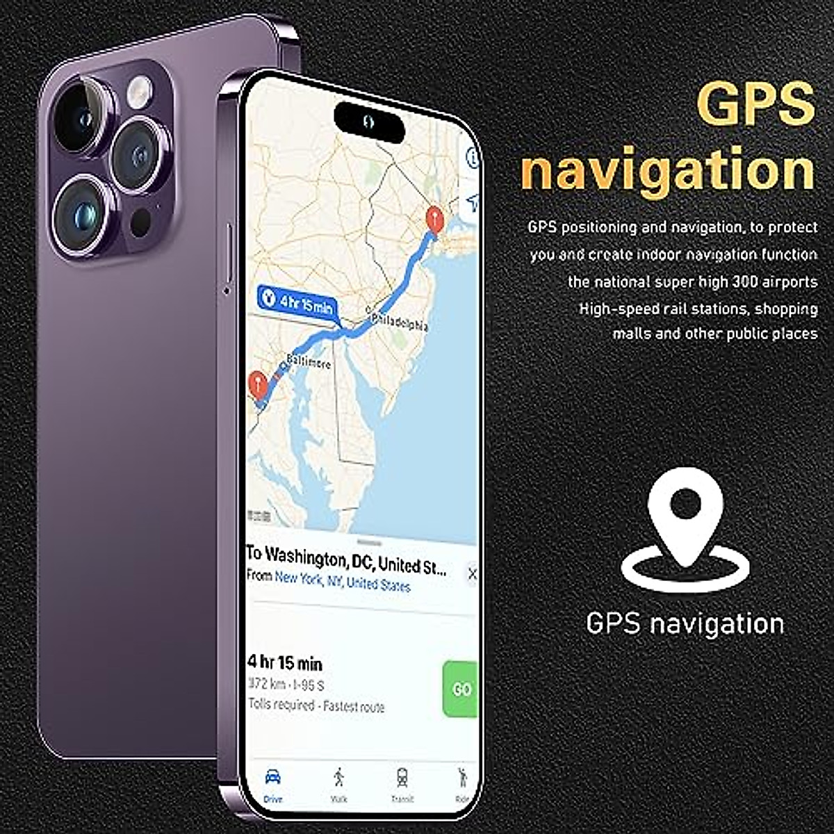 RAYPUR i14 Pro Max Smartphone, 2023 New 7.3Inch HD Screen Face ID, 16GB 1TB Cell Phone, Global Version 4G/5G, 7800mAh Battery Mobile Phones,Black-1TB