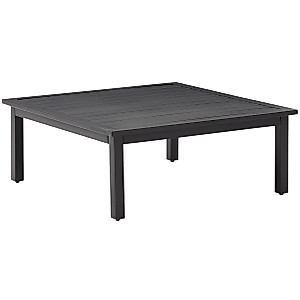 Crosley Furniture Clark Weather Resistant Metal Outdoor Coffee Table for Patio, Deck, Porch, Matte Black