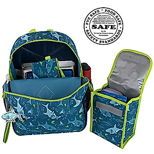 Trail maker Boy's 6 in 1 Backpack With Lunch Bag, Pencil Case, and Accessories