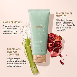 Biossance Squalane + Enzyme Sugar Body Scrub. A Powerful Yet Gentle Exfoliator with Pomegranate Enzymes to Smooth, Soften and Hydrate without Stripping Skin (6.76 fl oz)