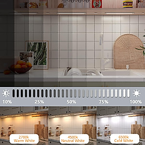 Smart Under Cabinet Lighting Strip Lights White & Color Changing Dimmable Work with Alexa Google Smart Thing Phone App, RGB Multi Colored Lamp for Kitchen Counter Light Fixture (6 Lights Bar Kit)