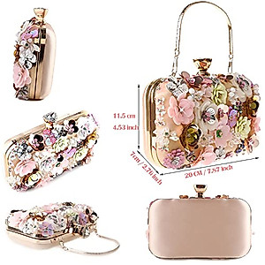 BBTT.ful Women Clutches Flower Evening Handbag Chain Strap Shoulder Bag handbag Wedding bag purse