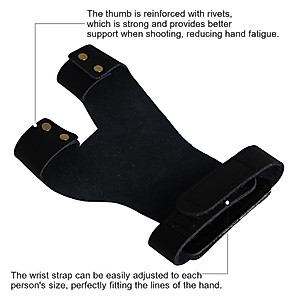 TOPARCHERY Archery Hand Guard Protector Shooting Glove Black for Left Hand (Black)