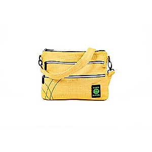 DIME BAGS Day Tripper | Hemp Shoulder Bag | Crossbody and Clutch Purse | Custom Interior Lining by Ellie Paisley (Yellow)