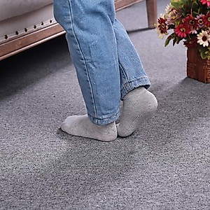 Tenpluszero Baby Crew Socks with Anti Slip Grips for Infants Toddlers Little Kids Boys Girls (9 Pairs - Black,White,Gray, 6-12 Months)