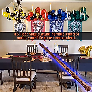 Battery Operated Flameless flickering Harry hanging Up Potter Taper Floating Fake Candles with Magic Wand Remote,LED Electric Window Candle Light Decor for Halloween,Christmas, Wedding, Birthday Party
