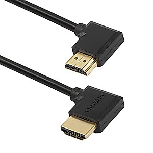 SinLoon Gold Plated High Speed 90 Angle Right HDMI Male to Left HDMI Male Adapter Cable Supports Ethernet, 3D and Audio Return (0.3M R-L)