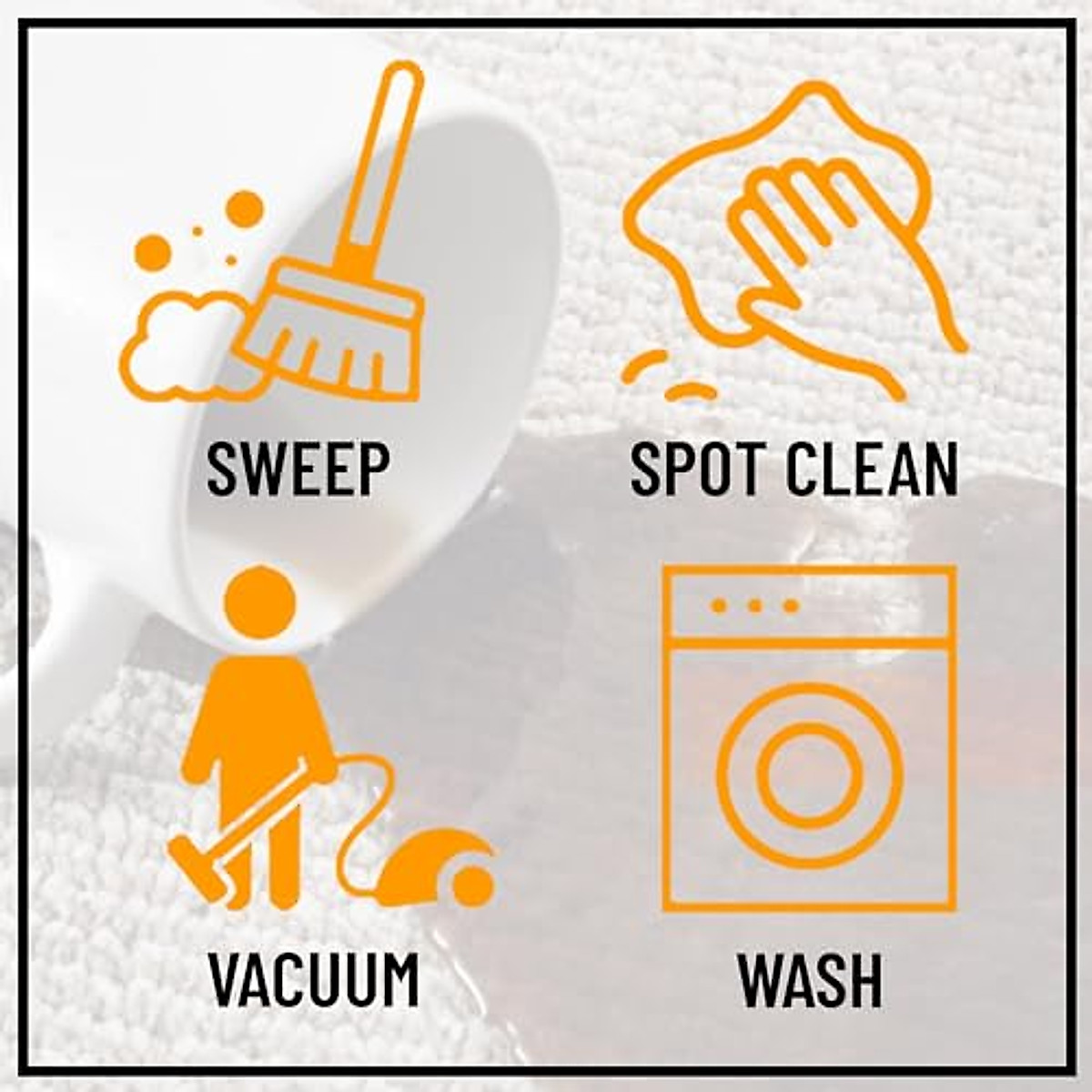 Machine Washable Leaves Design Non-Slip Rubberback 5x7 Traditional Area Rug for Living Room, Bedroom, Kitchen, 5' x 6'6", Brown