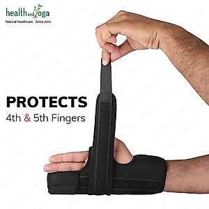 HealthAndYoga™ GuardNHeal Ulnar Gutter Boxer Splint – Must Use for Pinky Finger Splint, Boxer’s Fracture, Ulnar Gutter Wrist Brace, Metacarpal finger splint, Dupuytren's contracture - for Left or Right Hand (Large)