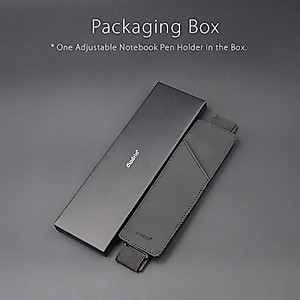 Adjustable Elastic Band Pen Holder, Pencil Holder, Pen Sleeve Pouch for Hardcover Journals, Notebooks, Planners, Fits Notebooks from 8" to 11” in Height, Hold 2 or 3 Pens, PU Leather, Detachable.