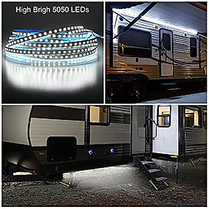 RV Awning Lights, LEDCARE 12V 16.4FT RV Underglow Led Light Kit, Waterproof RV Exterior Awning Strip Lights for Camper Motorhome Travel Trailer Canopy, White