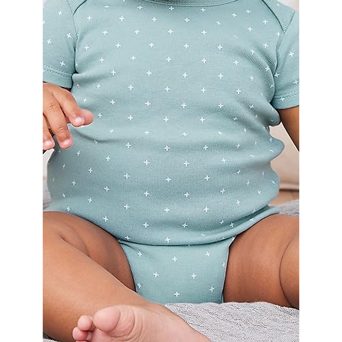 Simple Joys By Carter's Unisex Baby 6-pack Short-sleeve Bodysuit Shirt, Animal/Rainbow/Stripe/Text Print, 3-6 Months US