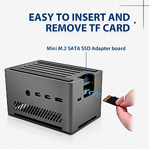GeeekPi Aluminum NAS Case for Raspberry Pi 4 with ICE Tower Cooler and M.2 SATA SSD Adapter Board, Pi 4 PWM Cooling Fan with Heatsink for Raspberry Pi 4 Model B Only