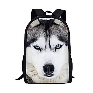 Allcute Kids School Backpack Large Durable Elementary Preschool Book Bags for Boys Girls Husky Print