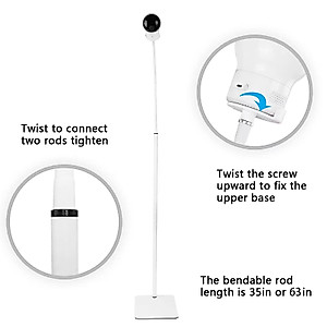 HOLACA 35 inch or 63 inch Floor Stand for Infant Optics DXR-8/DXR-8 Pro,eufy Baby Monitor,Vava/Hipp and Nooie Baby Monitor,Owlet and Motorola Baby Monitor, for Any Other Cameras with 1/4 Screw Mount