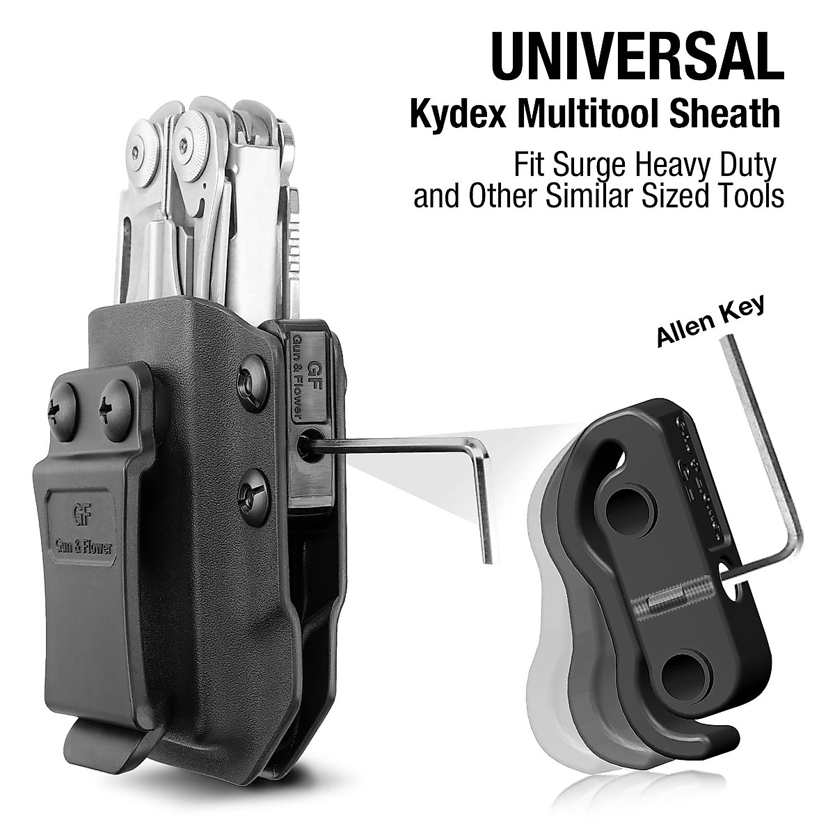Kydex Multitool Sheath for LEATHERMAN Surge Heave Duty, Fits for LEATHERMAN Surge Multitool Sheath Pouch Case Holster, Multitool Not Included(Black)