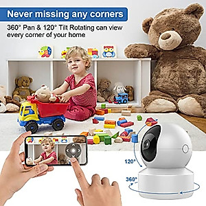 2K Indoor Camera, 4MP 5GHz & 2.4GHz 360° Wireless Security Camera WiFi Cameras for Baby Elder Dog Pet Camera with Night Vision Motion Detection Auto Tracking