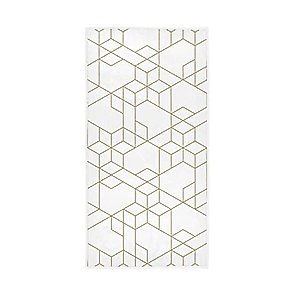 JUAMA Moroccan Geometric Linear White Gold Hand Towel Lightweight Fingertip Towel Absorbent Hand Towel for Bathroom Gym Yoga Sport Multi-Purpose Towel 30x15 in